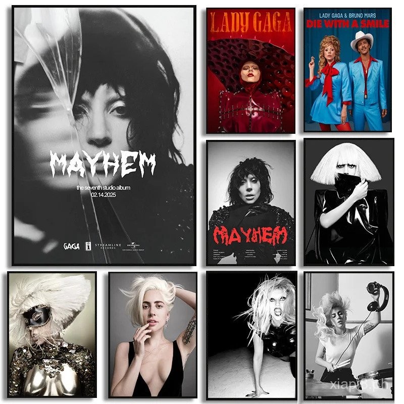 Singer Lady Gaga Classic Portrait Mayhem New Music Album Poster ...