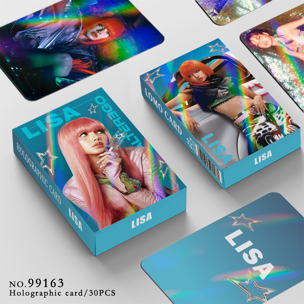 30pcs BP JISOO AMORTAGE Mini ALBUM Laser Hologram Lomo Cards BORN PINK ...