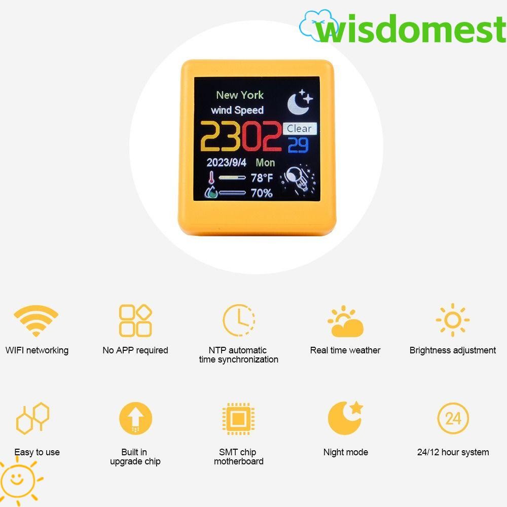WISDOMEST Smart Clock, with Full Screen Gif Animation USB Charging ...