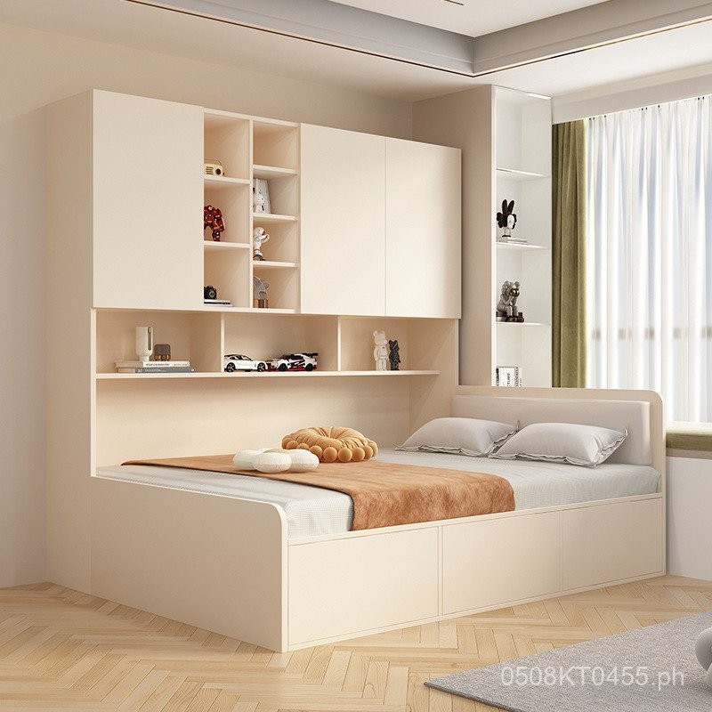 Storage Bed Multifunctional Cream Children's Bed with Integrated Side ...