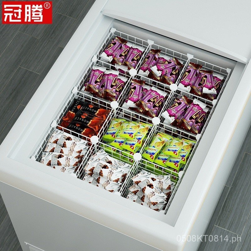 Freezer Basket Mesh Divider Grid Ice Cream Rack Built-in Classification ...