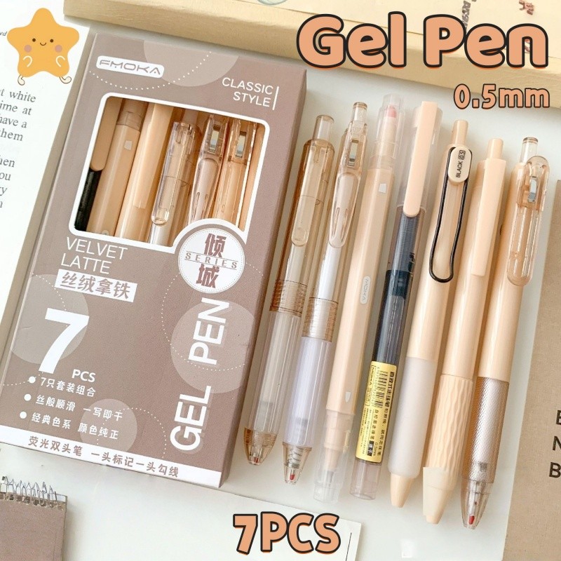 7Pcs/Set Ins Style Gel Pen 0.5mm Pen Ballpen Set Smooth Quick Drying ...