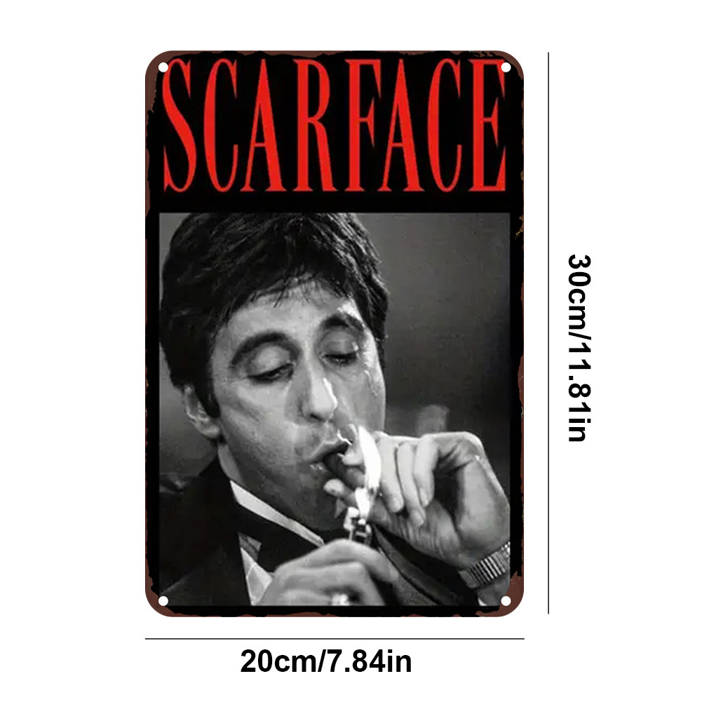 Metal Scarface Tin Sign Rectangular Iron Painting Wall Home Bar ...