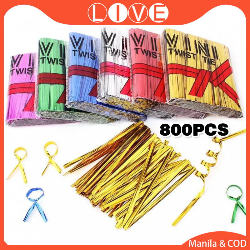 800Pcs 8cm Metallic Wire Twist Tie Metallic Twist Wire DIY Packaging ...