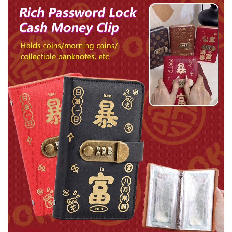 Cash Wallet With Combination Lock Password Financial Money Pocket ...