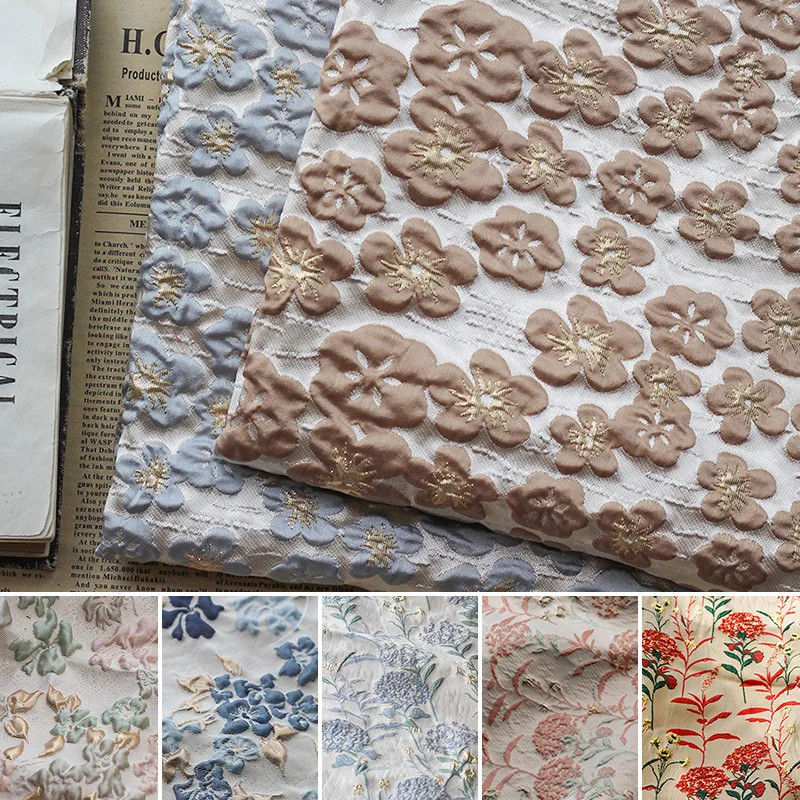 1m 3D Yarn Dyed Jacquard Gold Embossed Bubble Fabric Soft Elegant Tutu ...