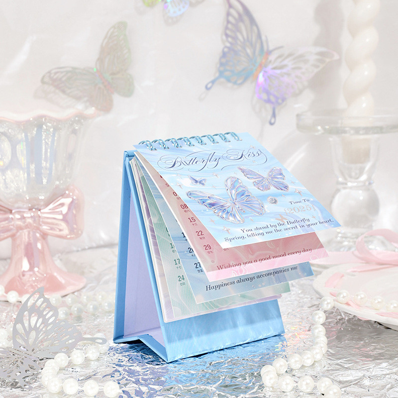 phlittle Fashion Laser Butterfly Desk Calendar Office Desktop ...