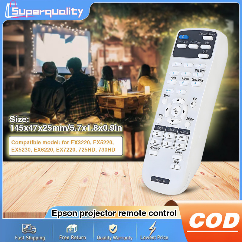 Projector Remote Control for Epson Projectors Home Cinema EB EMP EX VS ...