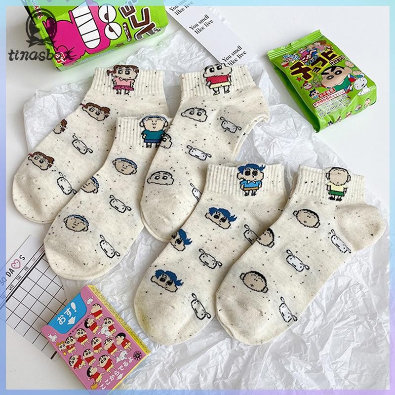 TINA Kawaii Crayon Shin-Chan Socks Women's Socks Low-Top Summer Thin ...