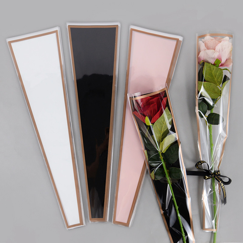 10pcs Single Rose Sleeves Flower Wrapping Bag Bouquet Packaging Bags ...