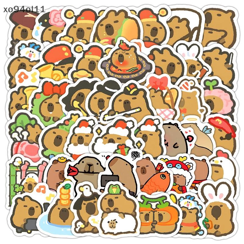 OL 100Sheets/Set Capybaras Stickers Cartoon Cute Decals Toy Stationery ...