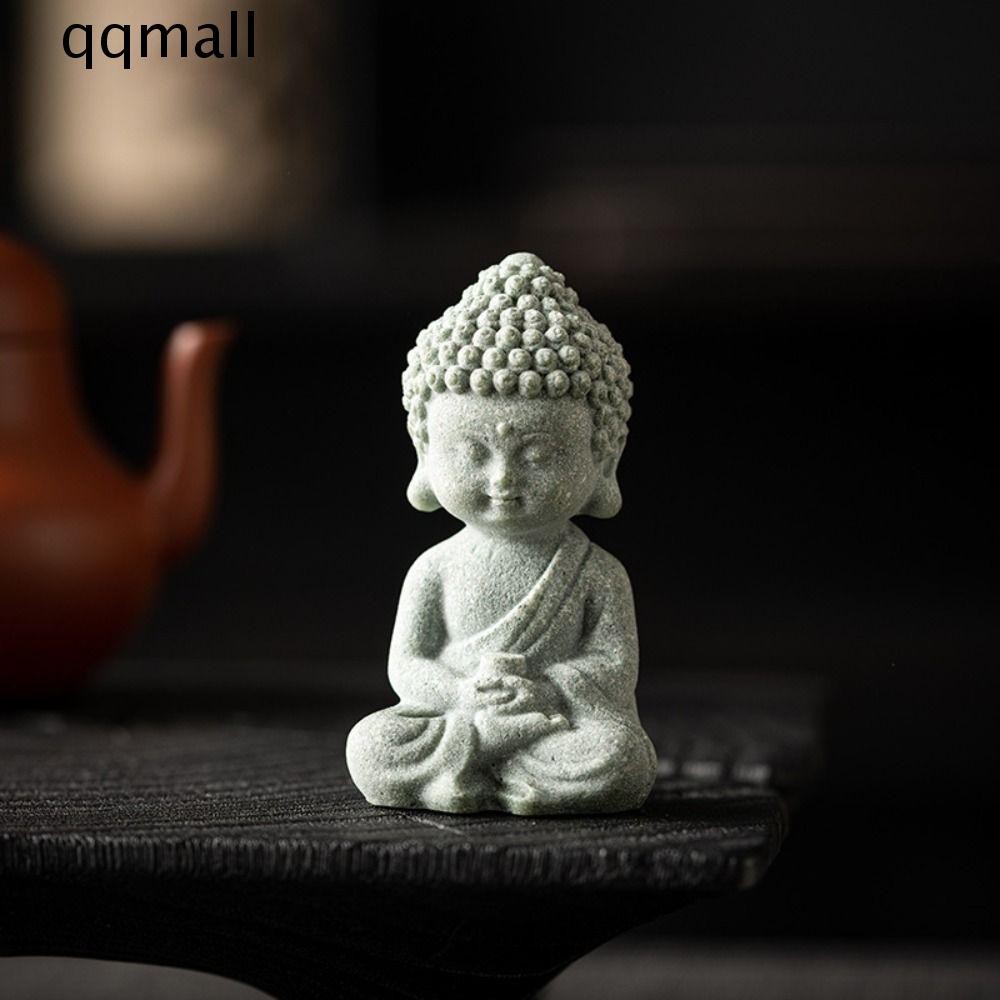 QQMALL Aquarium Buddha Statues, Sandstone Cute Buddha Tea Pet, Desktop ...