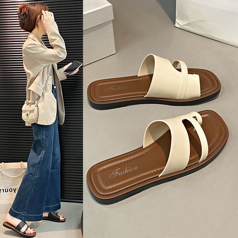 2025 New Style Slippers Ladies Summer 2025 Korean Version Retro Beach ...