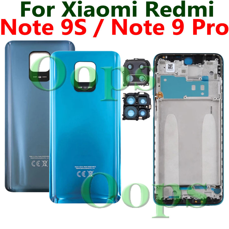 Back Housing Cover Frame For Redmi Note 9S / Note 9 Pro Back Door ...