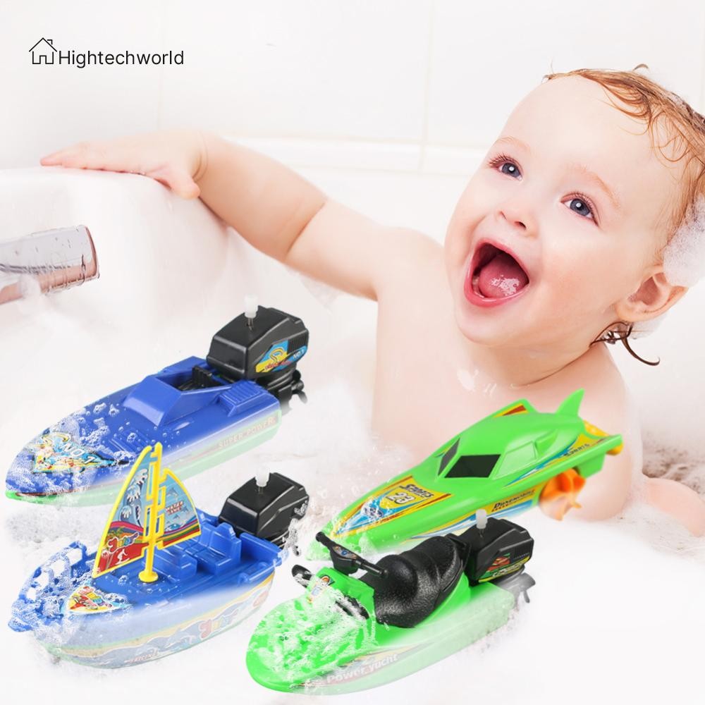 Speed Boat Ship Winding Clockwork Toy Float Water Classic Wind up Water ...