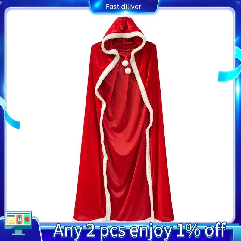 Christmas Cloak Santa Cloak Adult Christmas Cape for Women Christmas ...