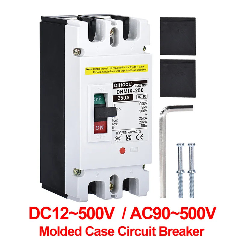 DC MCCB 500V 25KA molded case circuit breaker 100A 160A 200A 250A ...