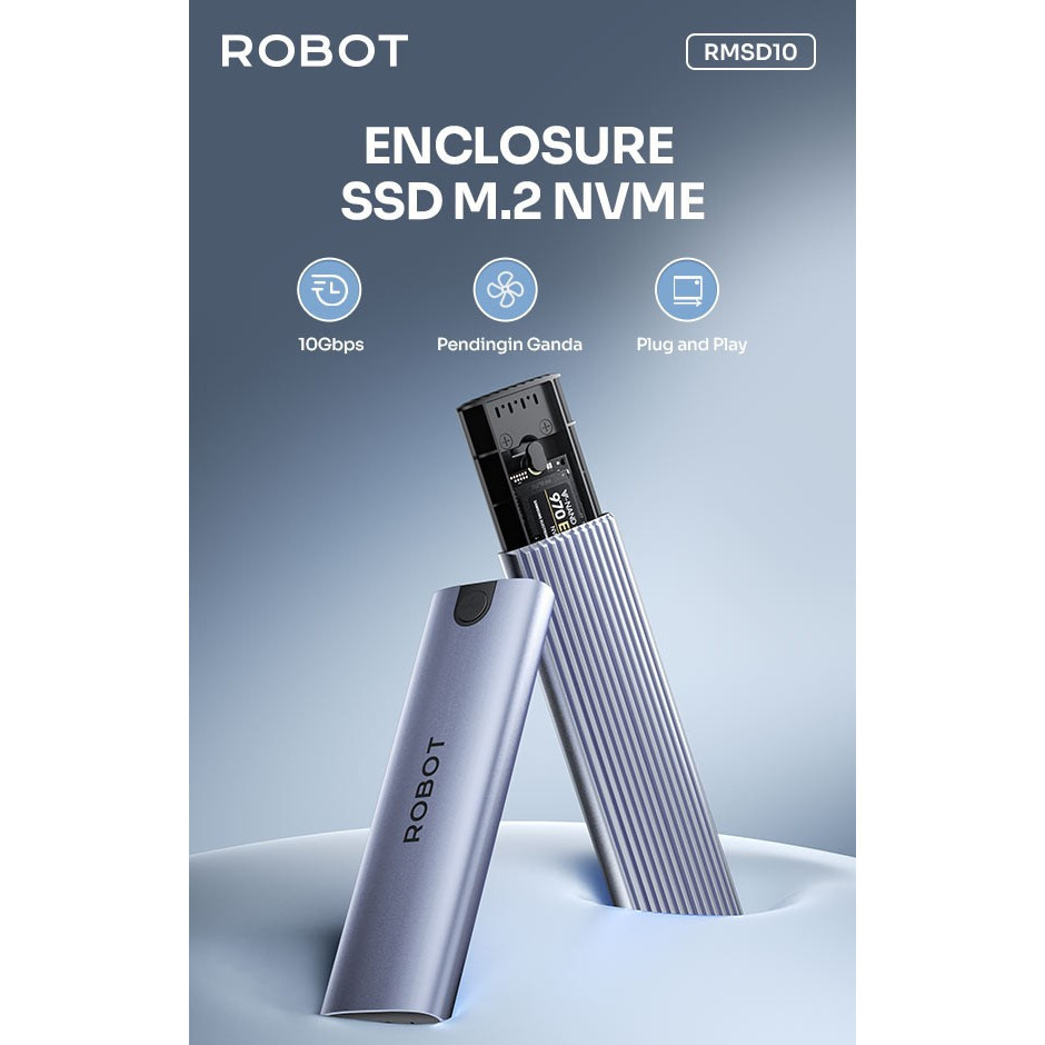 ROBOT RMSD10 M.2 NVME SSD ENCLOSURE 10GBPS CASING NVME SSD ENCLOSURE ...