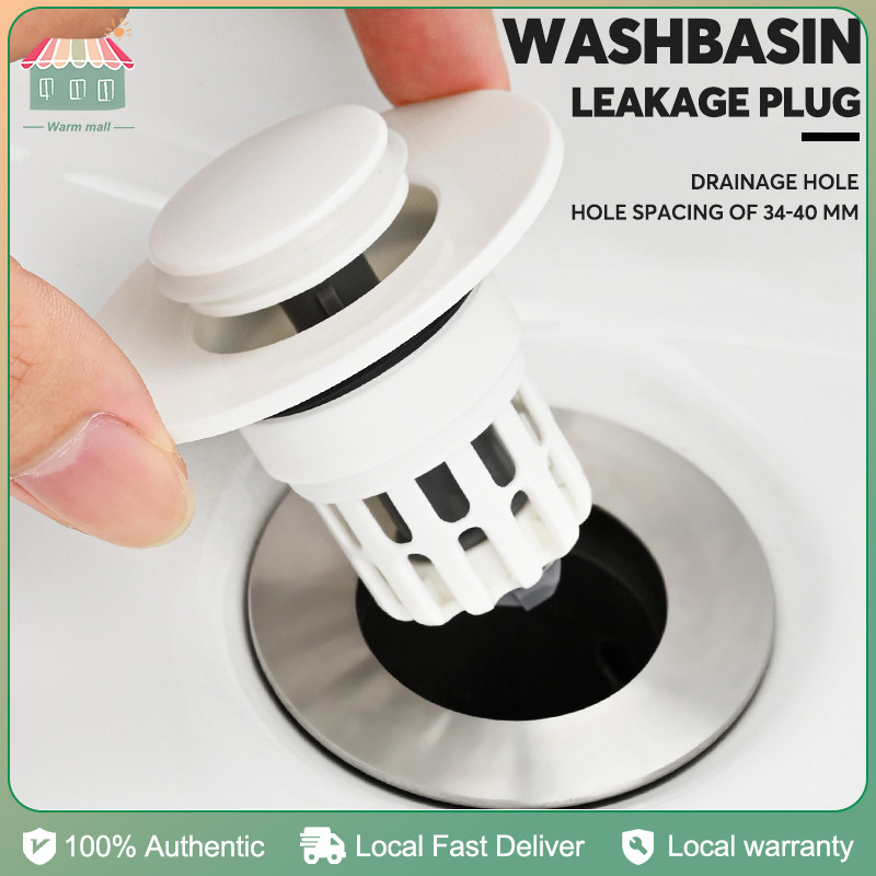 Bathroom Kitchen Sink Plug Stopper Drain Strainer Steel Pop Wash Basin ...