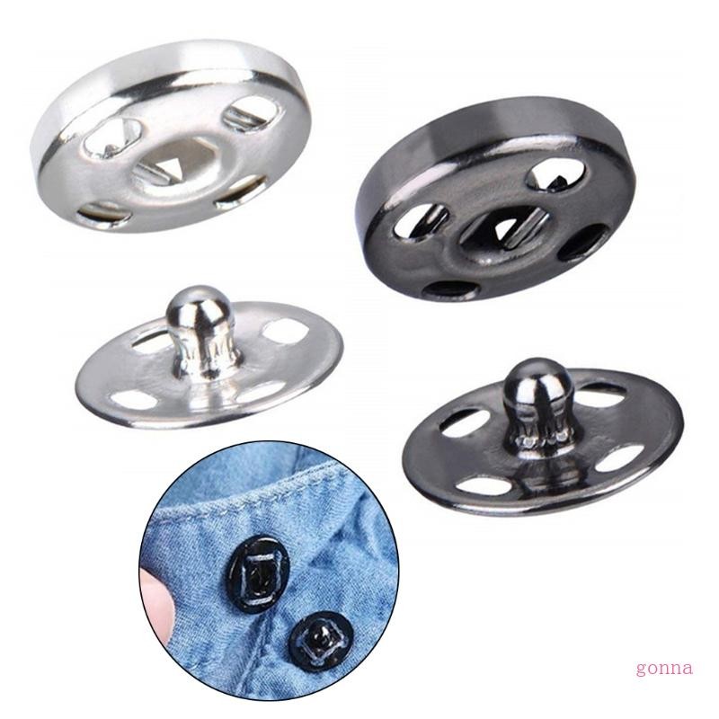 gonna 200 Sets Sew-on Snap Buttons Metal Snap Fastener Buttons Press ...