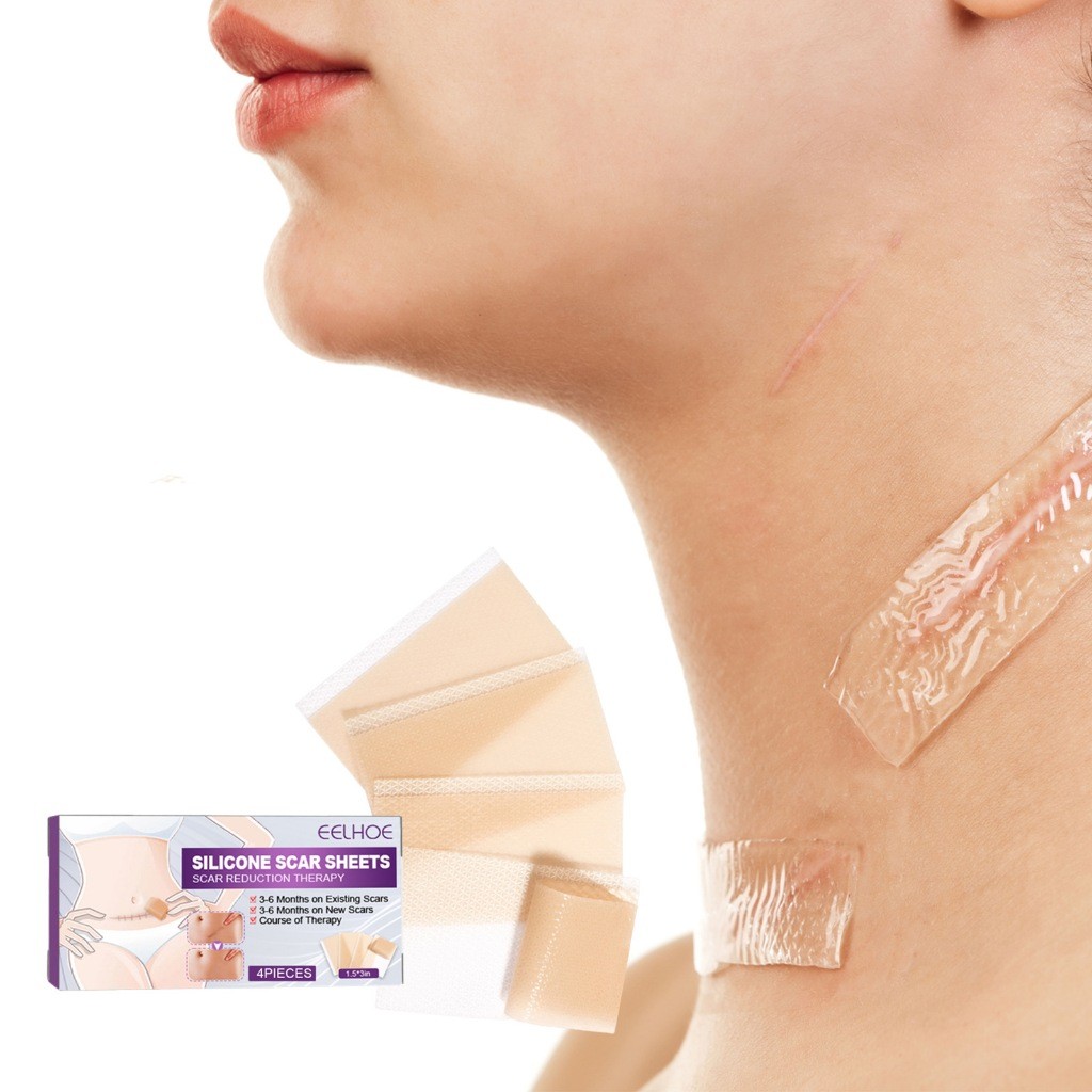 EELHOE Silicone Scar Sheets 4pcs Silicone Scar Removal Patch Acne Scars ...