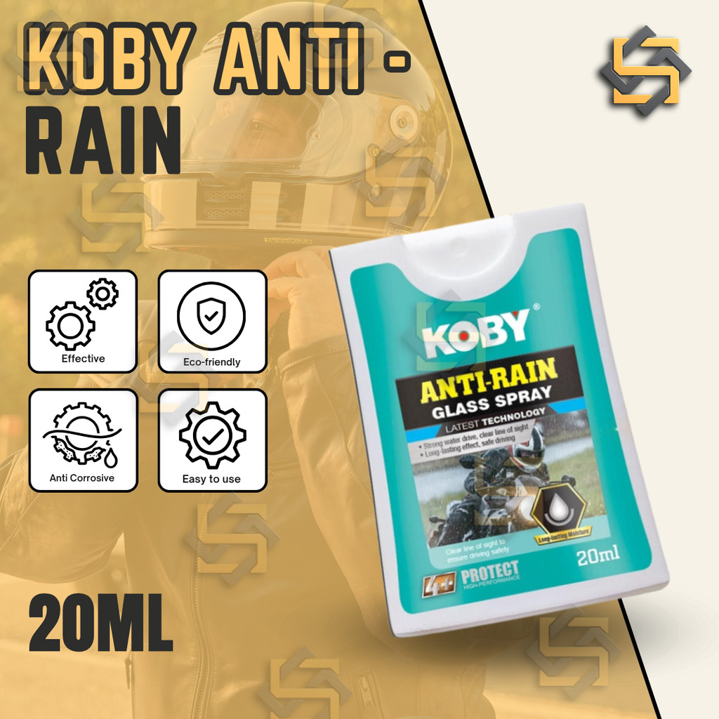 MOTO CARE ORIGINAL KOBY ANTI-RAIN GLASS SPRAY TREATMENT FOR HELMET 20ML ...