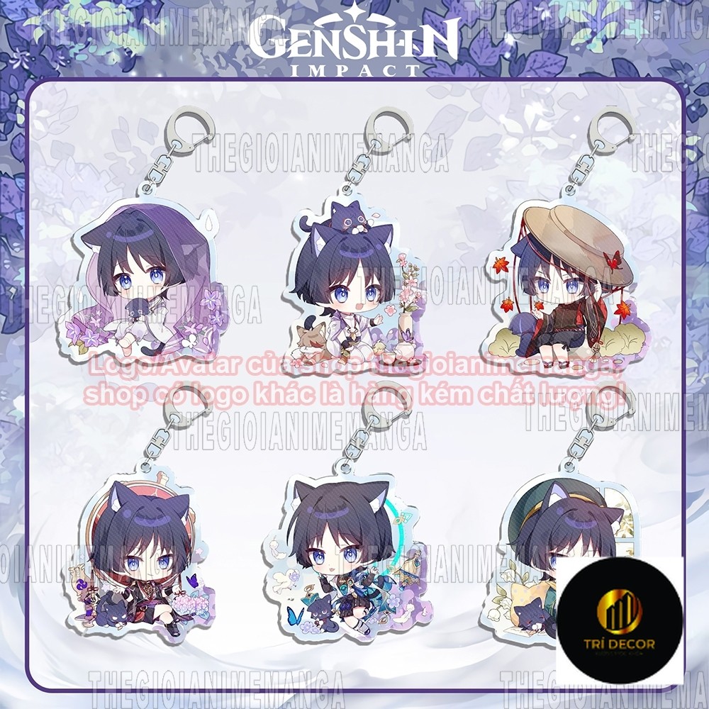 Keychain printed with SCARAMOUCHE GENSHIN IMPACT mica in cute chibi ...