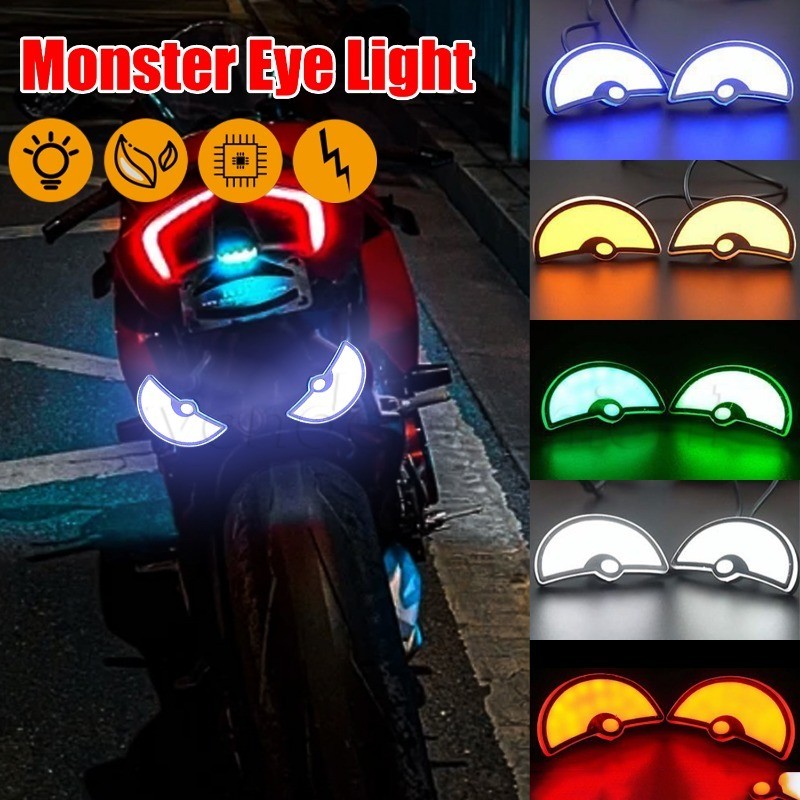 Universal Motorcycle Monster Flash Light - LED Evil Eyes Headlight ...