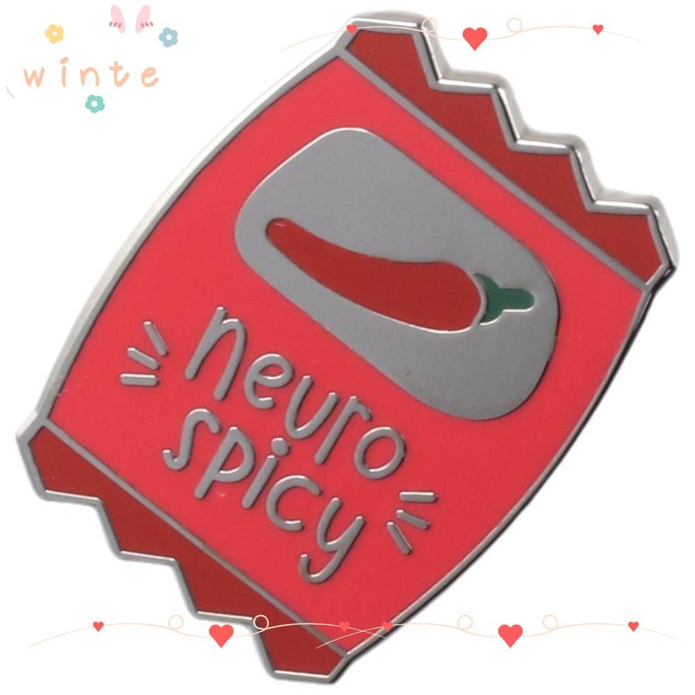 WINTE Pin Badge, Health Awareness Neuro Spicy Sauce Packet Breast Pin ...