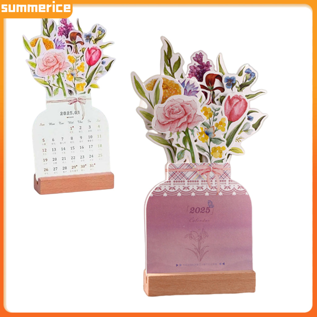 Vase Shaped Calendar Paper Planner 2025 Bloomy Flower Calendar with ...