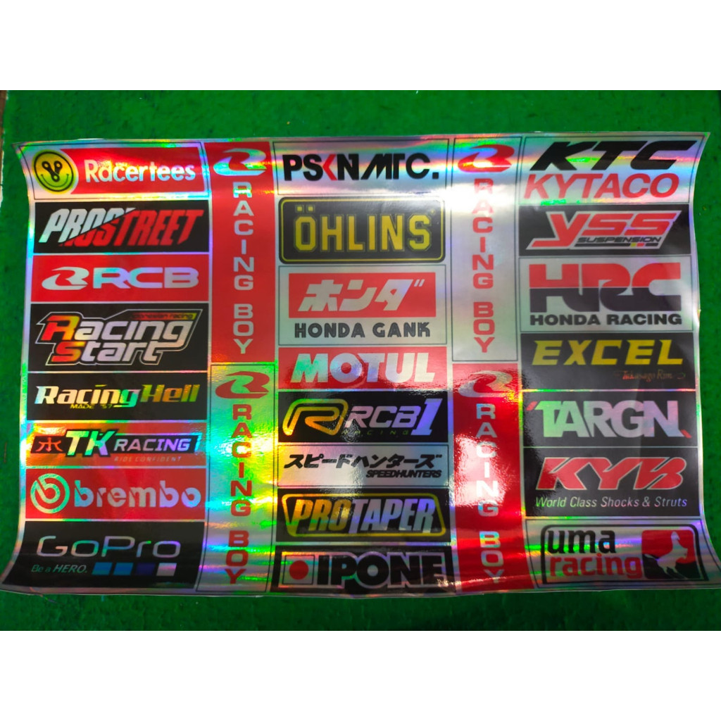 RACING STICKER STICKER PACK BOARD STICKER HOLOGRAM STACKED STICKER ...