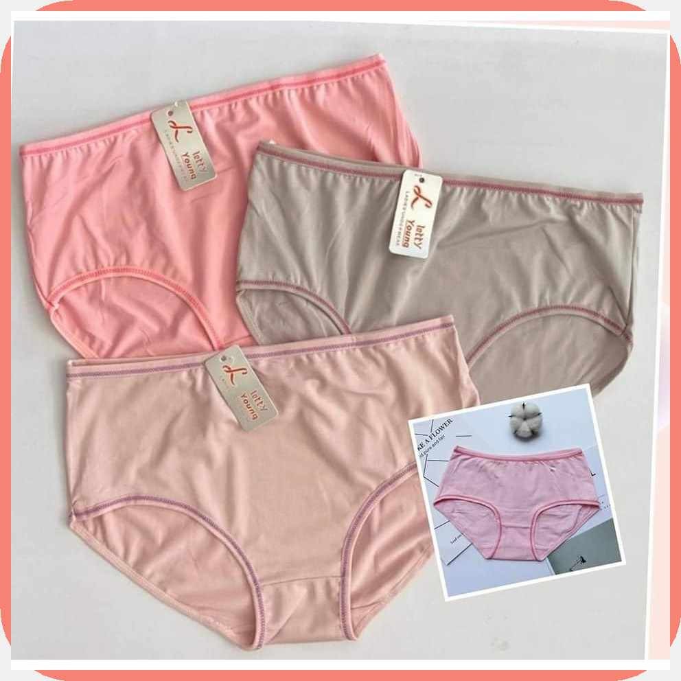 12pcs,II{letty]pk@young_Z:panty&plain&cotton&plus&size&ladies/mommy ...