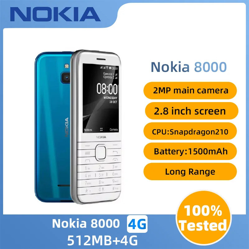 Nokia 8000 4G Phone CPUQualcomm Snapdragon 210 Battery capacity 1500mAh ...