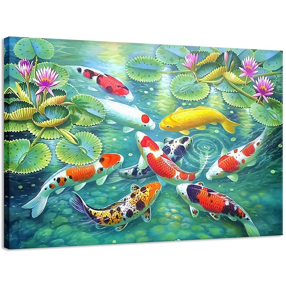 Popular Poster Nine Koi Fish Lucky Carp Fish Goldfish Posters Prints ...