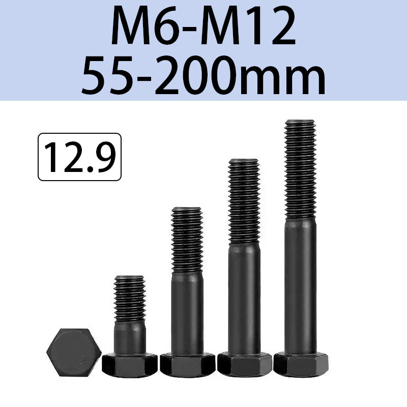 12.9 grade hex screw half tooth hex head bolt M6/M8/M10/M12*L55-200mm ...