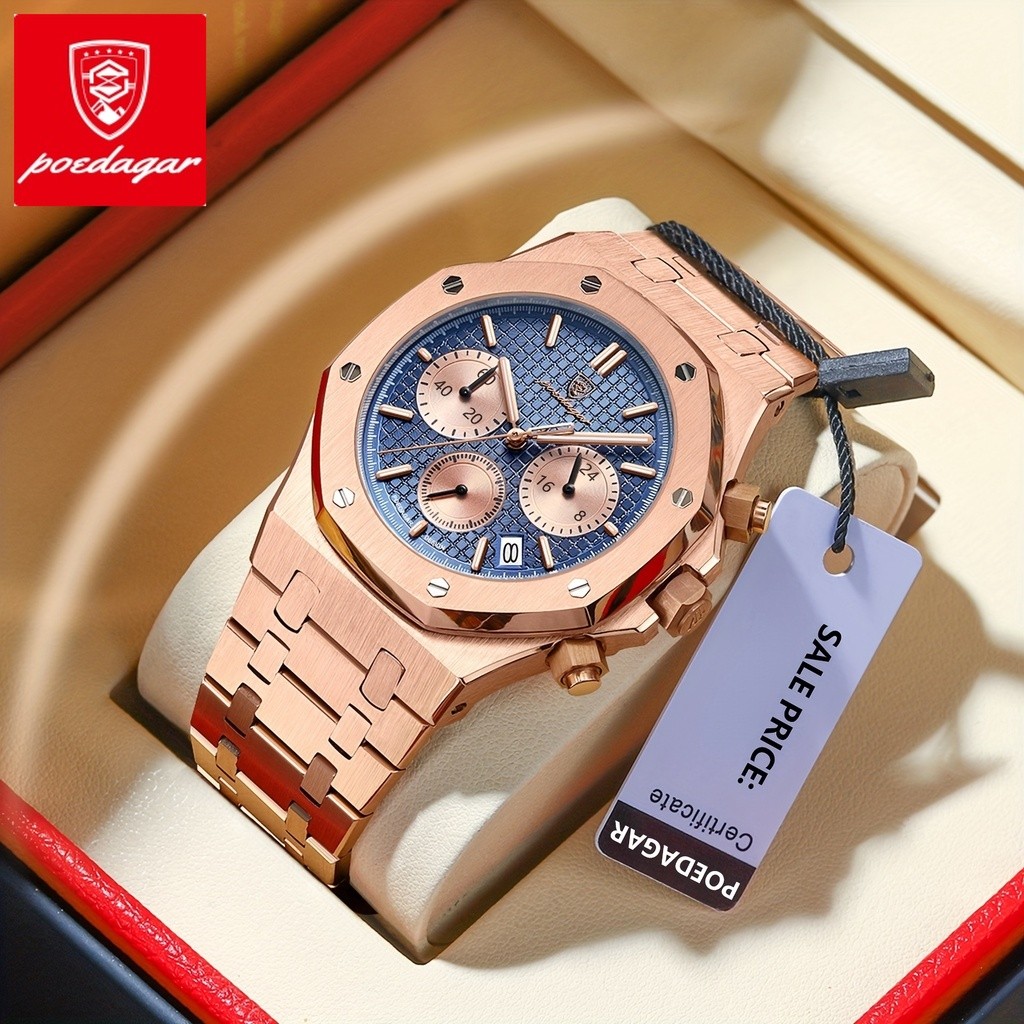 POEDAGAR watch, luxury watch, sports waterproof luminous stainless ...