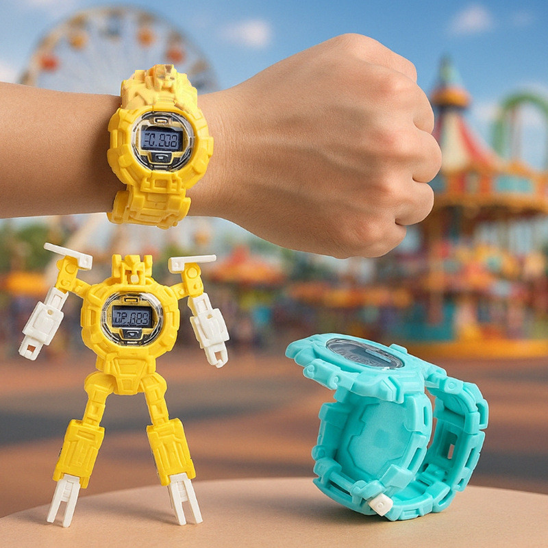 Puzzle creative watch morphing robot electric watch toy cartoon ...