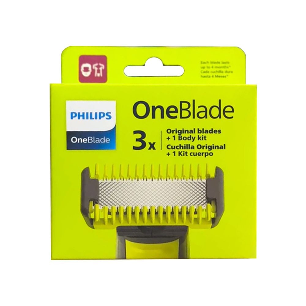 Philips OneBlade QP630/51 Replacement Blade (3 Original Blades + 1 Body ...