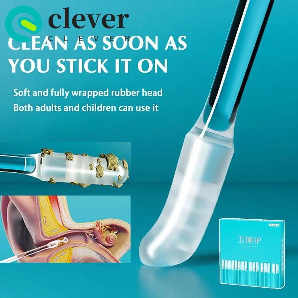 CLEVER 24Pcs/box Disposable Ear Swabs, Ear Cleaner Silicone Sticky ...