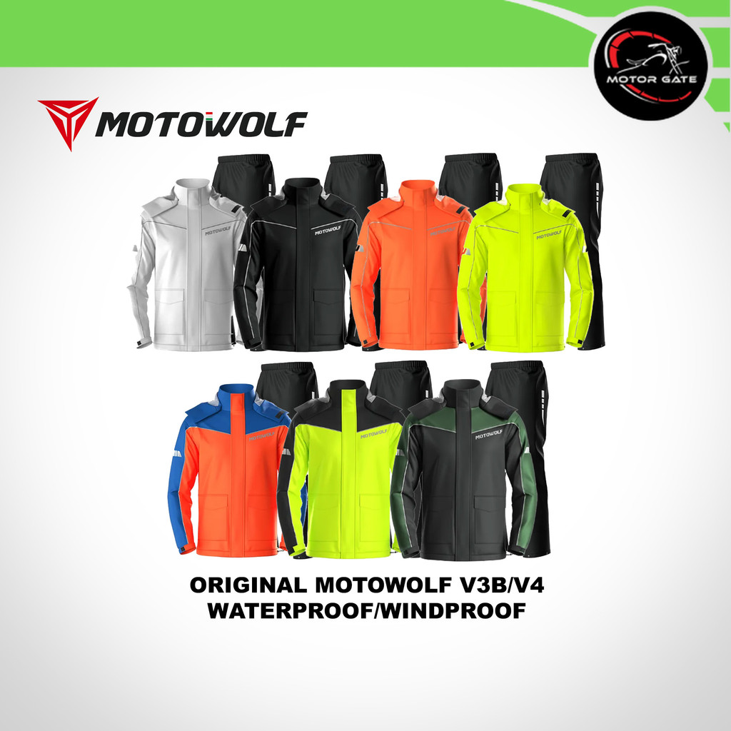 ORIG MOTOWOLF V3B/V4 RAINCOAT UPGRADED DESIGN /JACKET AND PANTS W ...