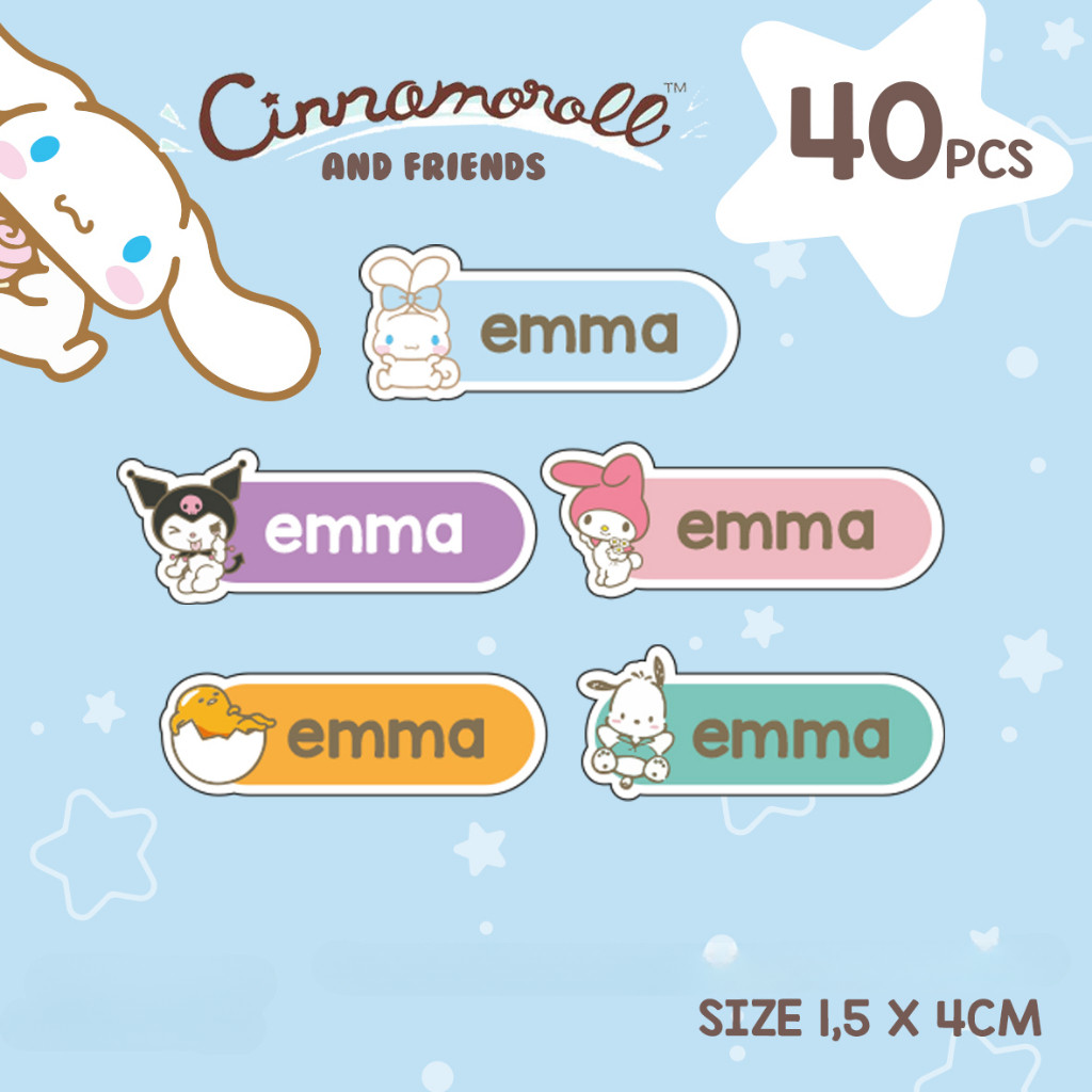 Iron On Name Labels Sanrio Name Label Stationery Children ATK ...