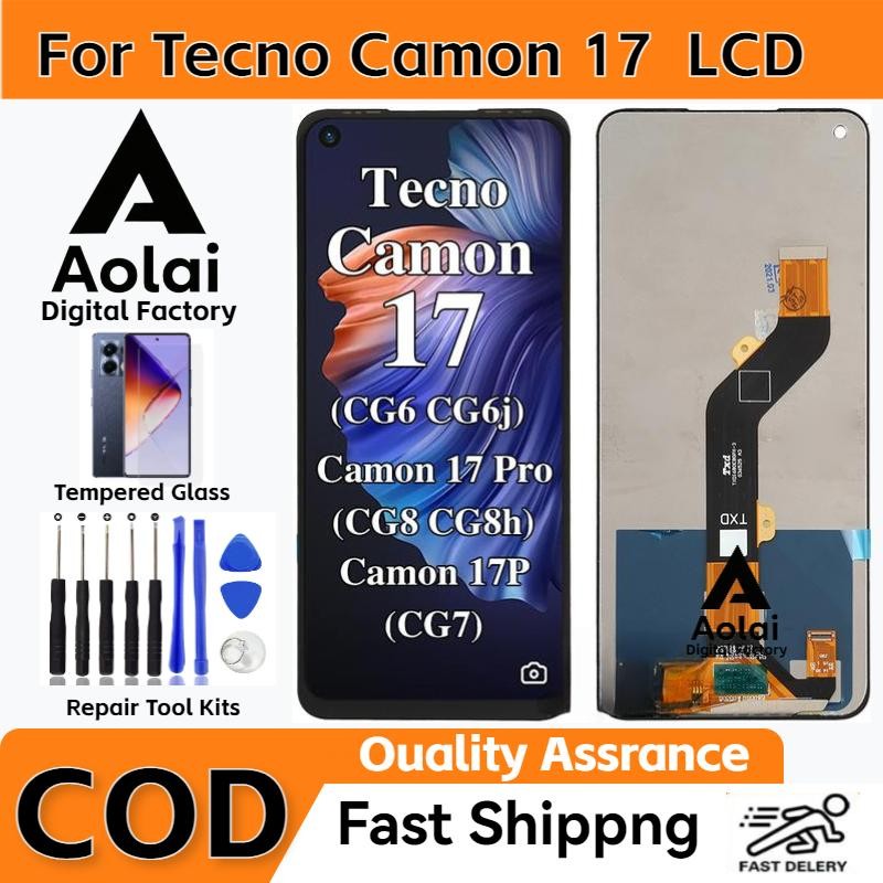 For Tecno Camon 17 CG6 CG6j Camon 17 Pro CG8 CG8h Camon 17P CG7 LCD ...