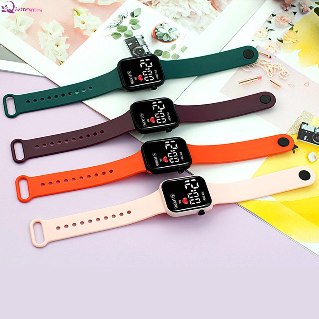 LED Digital Electronic Watch The Globe Large Square Dial Led Screen ...