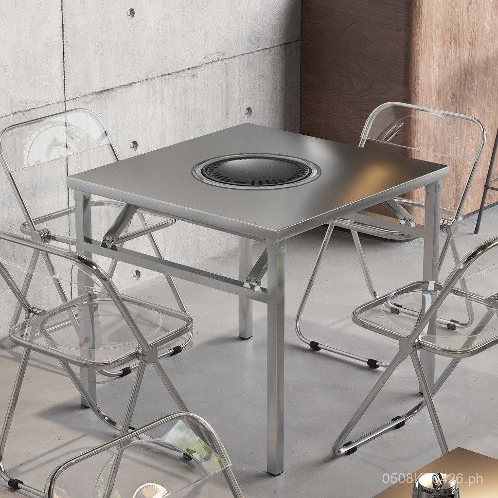 Hot Pot Table Industrial Style Rectangular Commercial Outdoor Stall BBQ ...