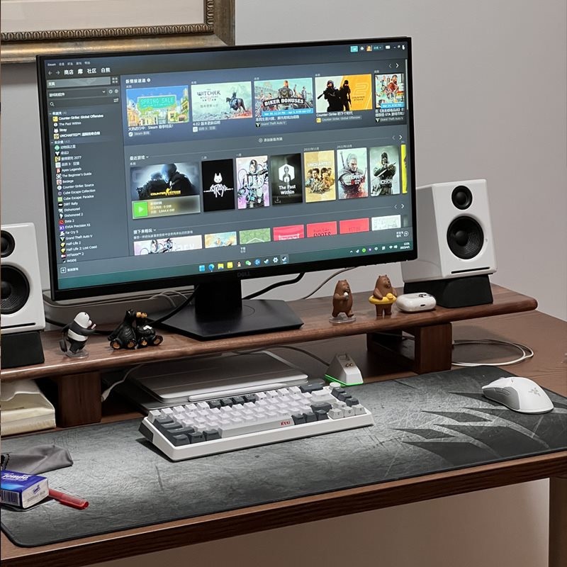 Black Walnut Wood Holder Storage Rack Desktop Computer Desktop Monitor ...