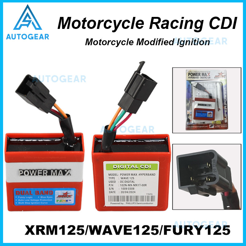 Racing CDI WAVE 125/XRM 125 4 PINS POWERMAX Motorcycle Modified ...