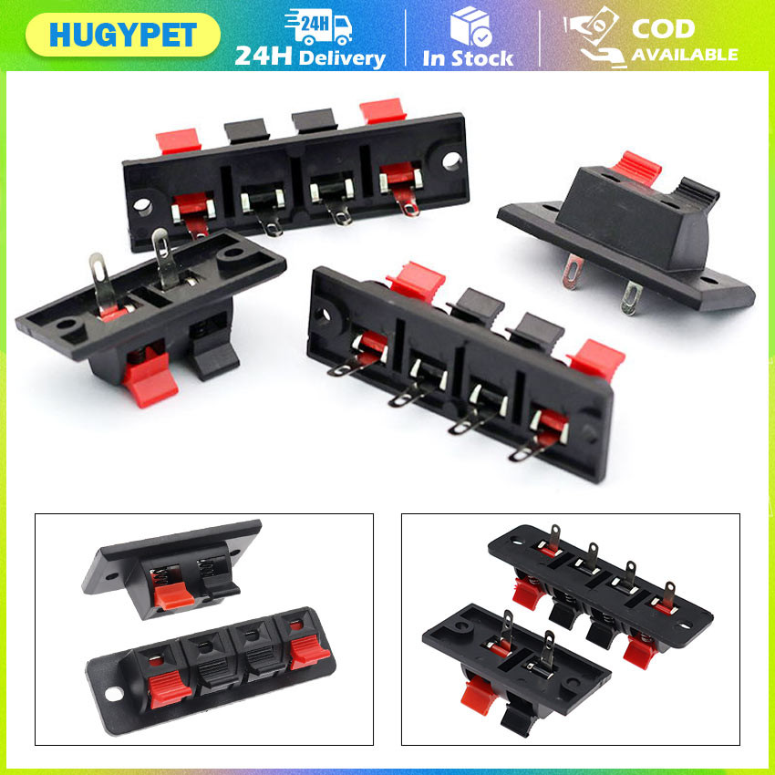 2pcs 2 4 Positions Connector Terminal Push In Jack Load Spring Audio ...