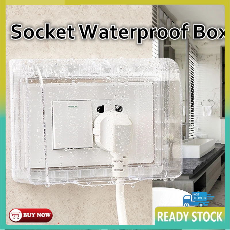 Socket Waterproof Box Transparent Concealed Switch Box Double Socket ...