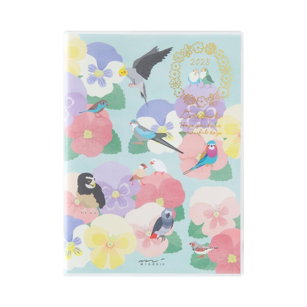 Midori Pocket Diary Notebook 2025 A6 Weekly Bird Pattern 22305006 ...