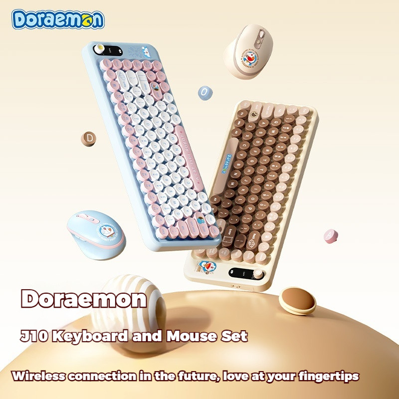Doraemon Wireless Keyboard Mouse Set Mute Cute Computer Universal Office Game Keyboard Mouse